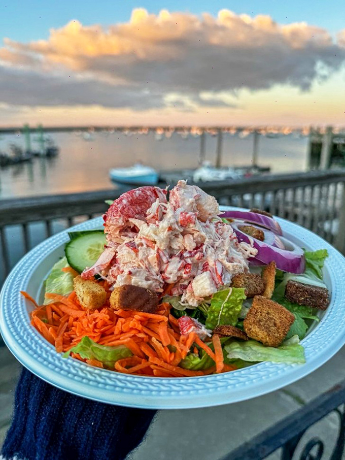 A lobster salad with a view that turns lunch into a postcard moment. Who needs fancy restaurants when you've got this?