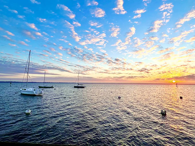The kind of sunset that makes you question every life choice that doesn't involve living near this lake permanently.