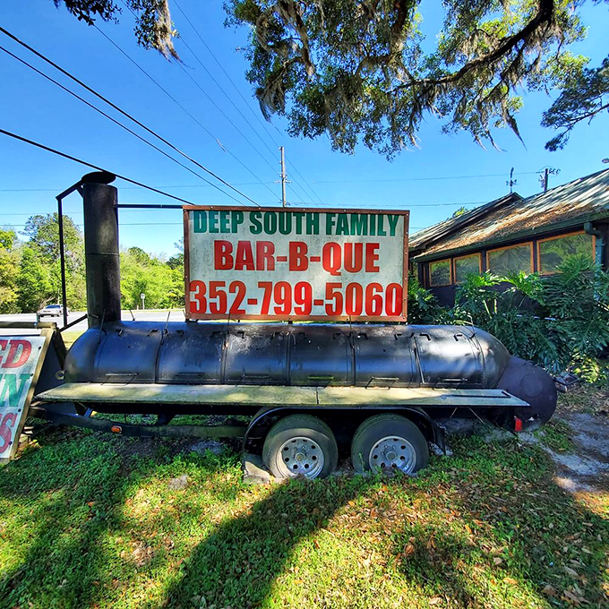 The smoker that launched a thousand road trips &ndash; this mighty metal beast is the true heart of Deep South's operation.