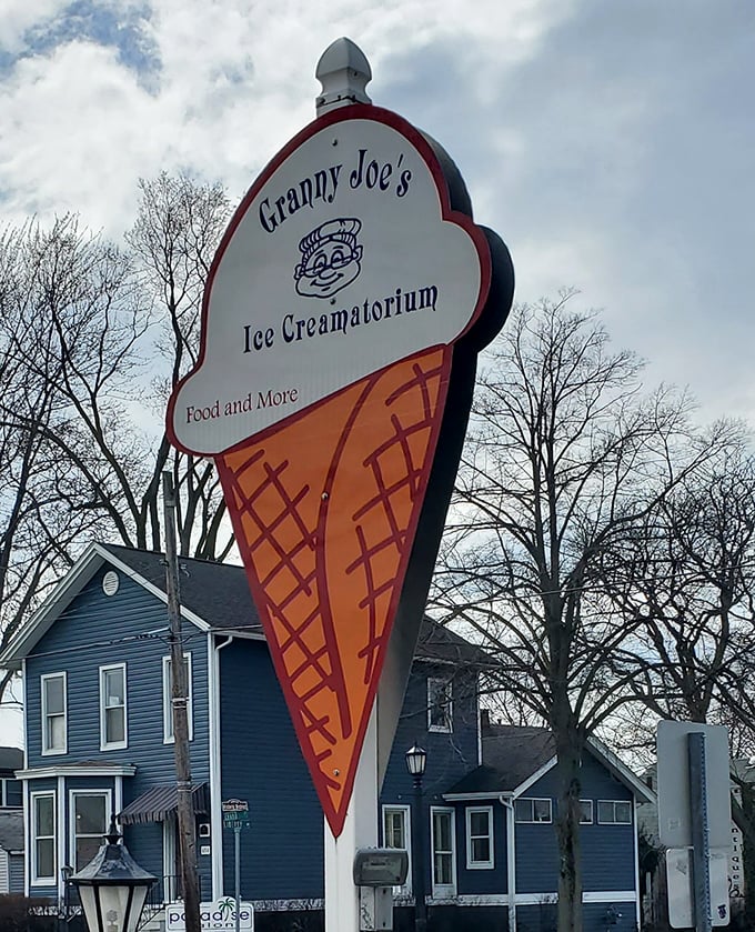 Classic signage promises ice cream adventures, but smart folks know the breakfast secrets hiding inside.
