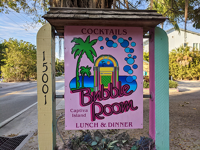The roadside sign promises bubbles and good times &ndash; truth in advertising if there ever was any.