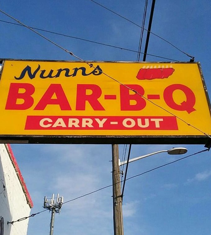 That yellow sign against the blue Detroit sky&mdash;like a beacon of barbecue hope for hungry souls in need of comfort food salvation.