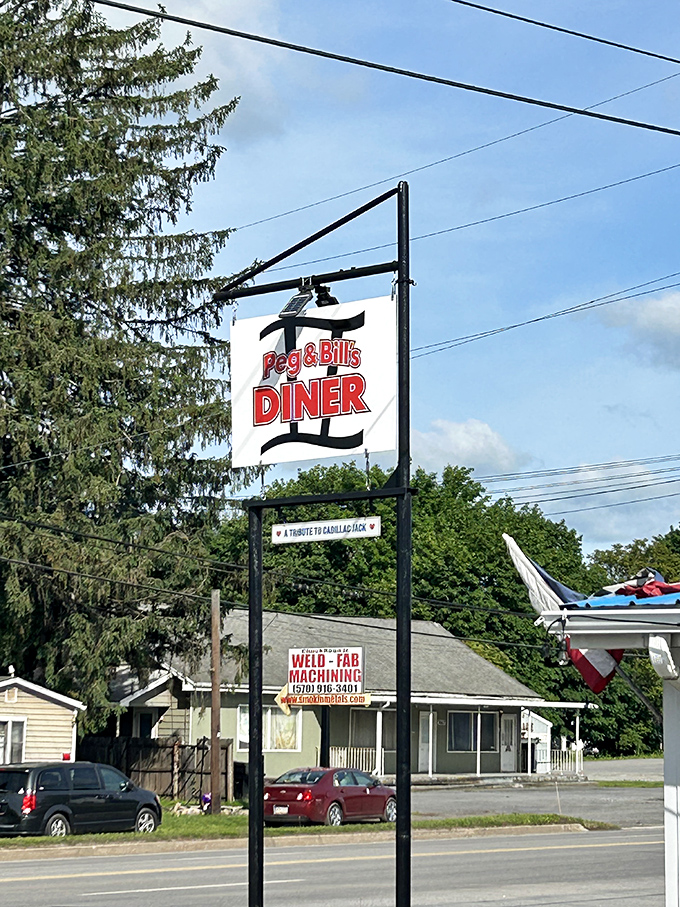 The sign stands tall like a beacon of breakfast hope along the roadside&mdash;a landmark for hungry travelers and locals alike.