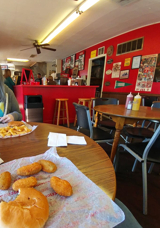 The red and cream checkerboard floor isn't just nostalgic&mdash;it's the stage where everyday food moments become cherished memories.