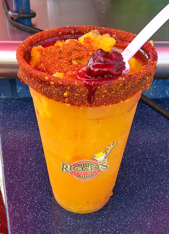 This colorful drink with chili rim proves The Roadium takes even beverages to exciting levels.