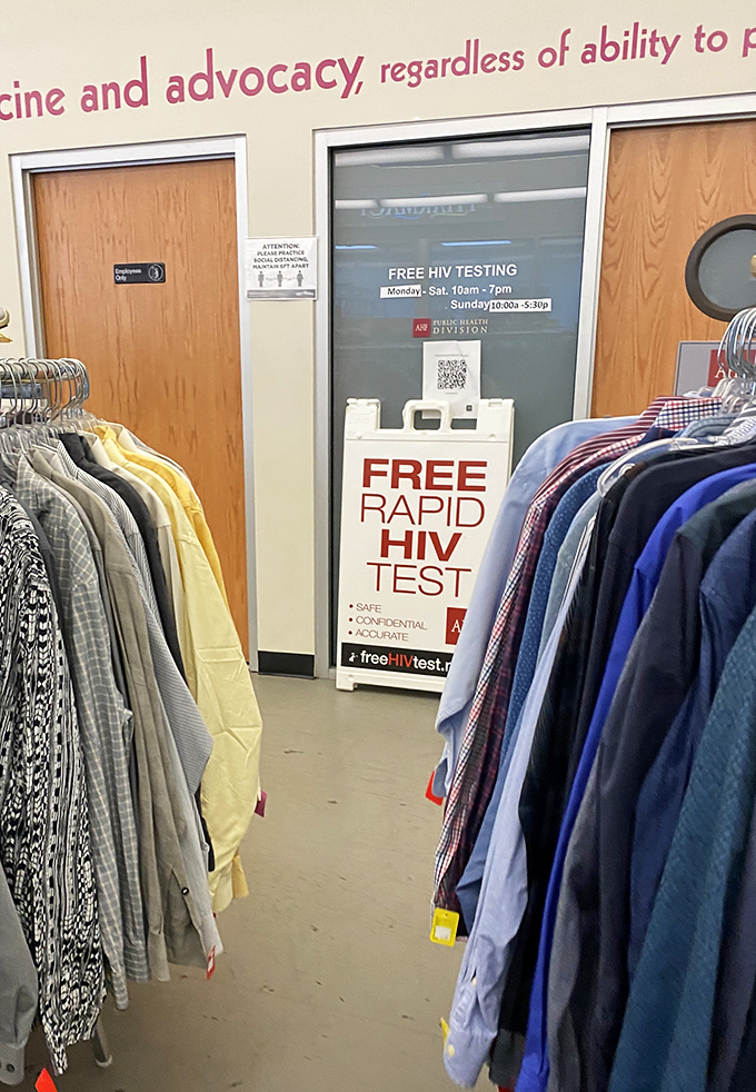 Beyond bargains, Out of the Closet offers free HIV testing services, making this thrift store a vital community health resource.