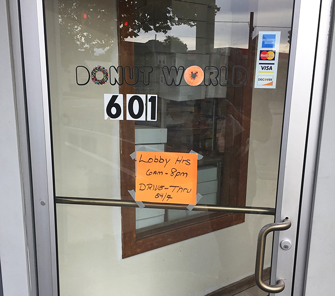 The door that leads to donut paradise &ndash; abandon all diets, ye who enter here.