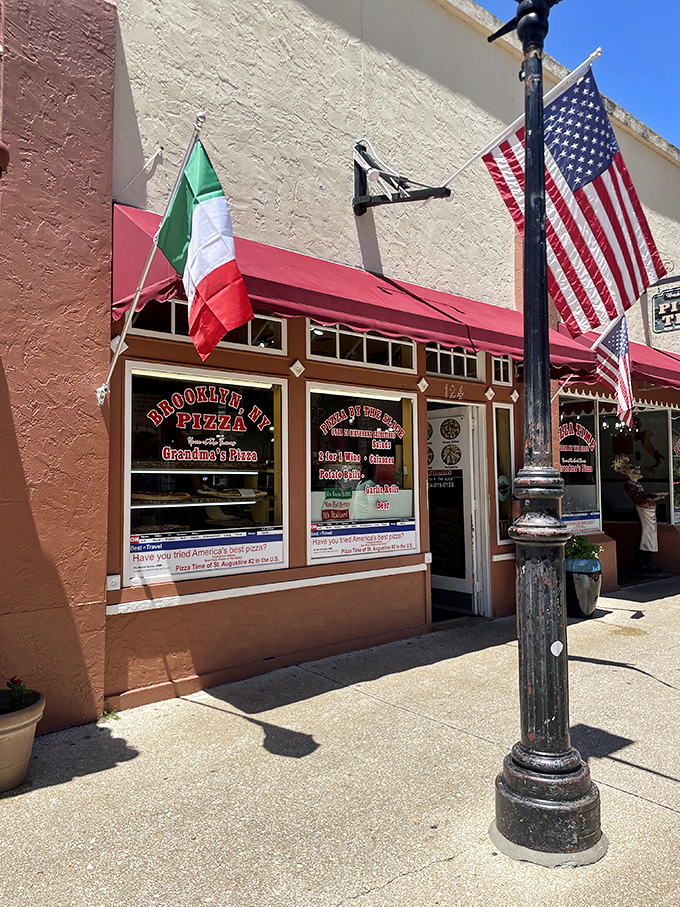 The Italian flag flies proudly alongside Old Glory&mdash;a perfect symbol for this cultural marriage that produced America's most beloved adopted food tradition. 