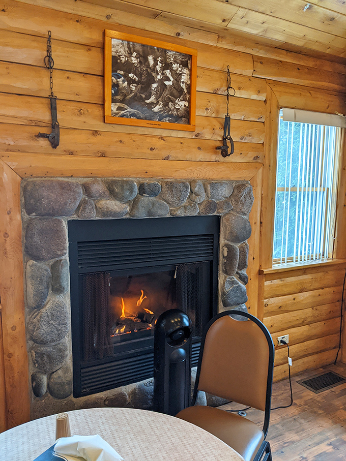 When the fireplace is crackling, this becomes the coziest spot in Mackinaw City to enjoy handmade comfort food.