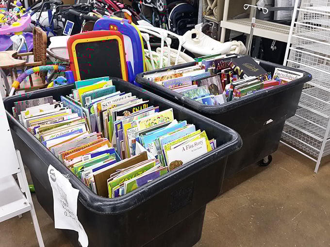 Children's books by the binful—literary adventures for pocket change. These well-loved pages will spark imagination without depleting college funds.