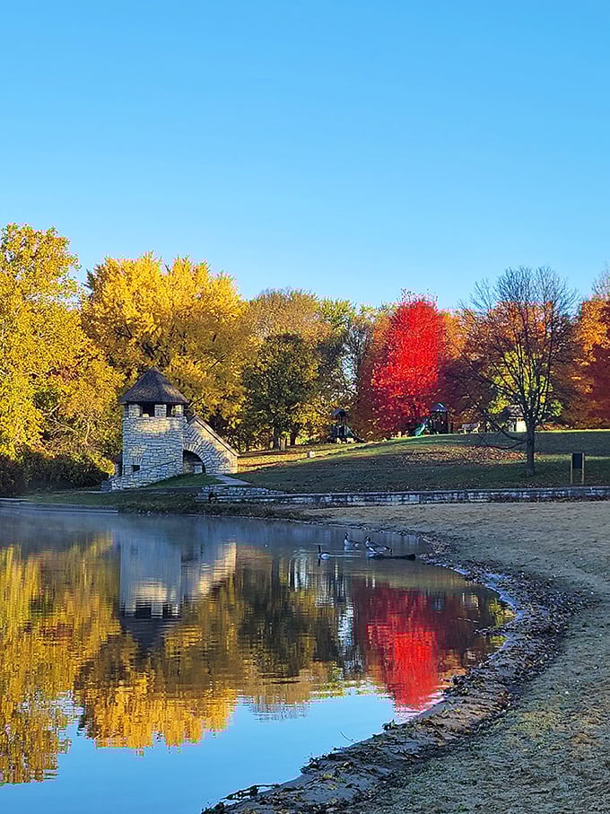 Lake reflections so perfect they make you question which way is up in this watery wonderland.