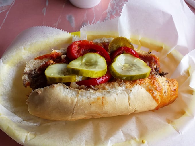 Hot dogs get the royal treatment with vibrant toppings&mdash;proof that even the humblest foods can achieve greatness with the right accessories.