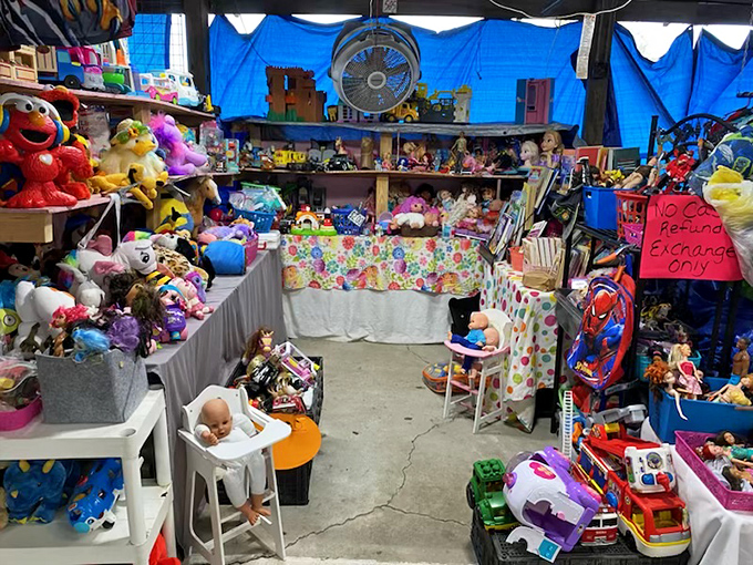 Toy paradise that would make any kid (or kid-at-heart) wide-eyed with wonder. Each stuffed animal and action figure awaits a second chance to spark imagination.