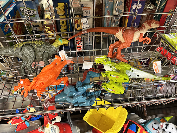 Prehistoric plastic predators priced to move! These dinosaurs are ready to terrorize a new generation of toy boxes.