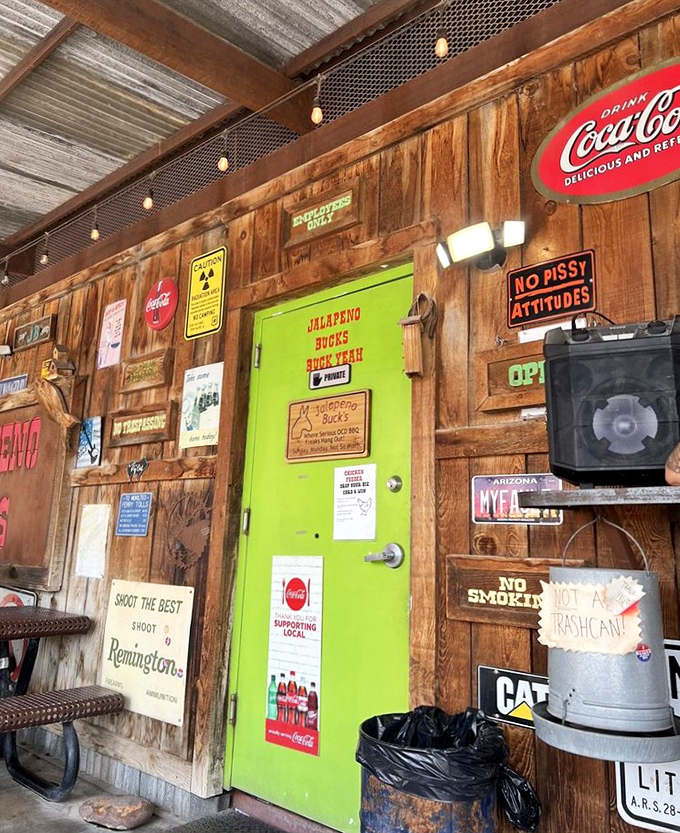 Every inch of wall space tells a story. That bright Jalape&ntilde;o Buck's sign isn't just decoration&mdash;it's a beacon calling hungry travelers home to flavor country.