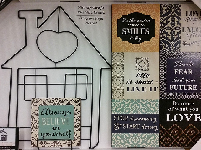 Home d&eacute;cor that speaks volumes without saying a word to your credit card&mdash;motivational messages to brighten walls and spirits simultaneously.