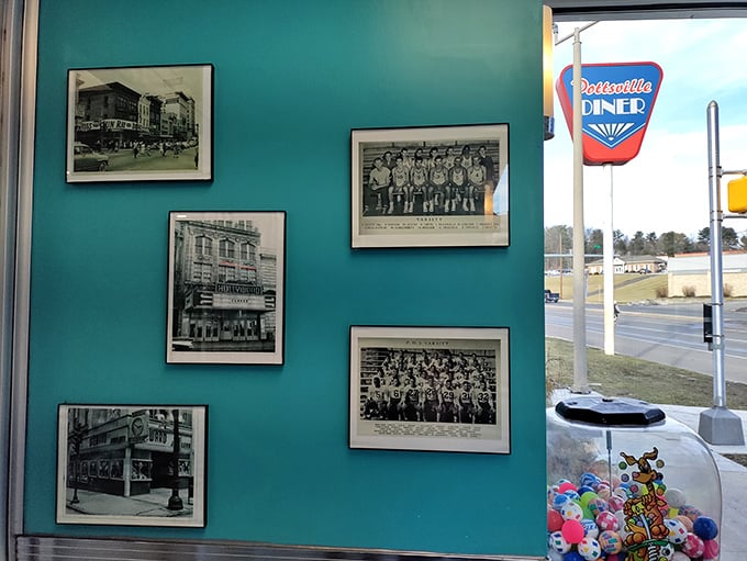 Local history decorates the walls, reminding you that Pottsville has stories to tell. Each black and white photo worth at least a thousand calories.