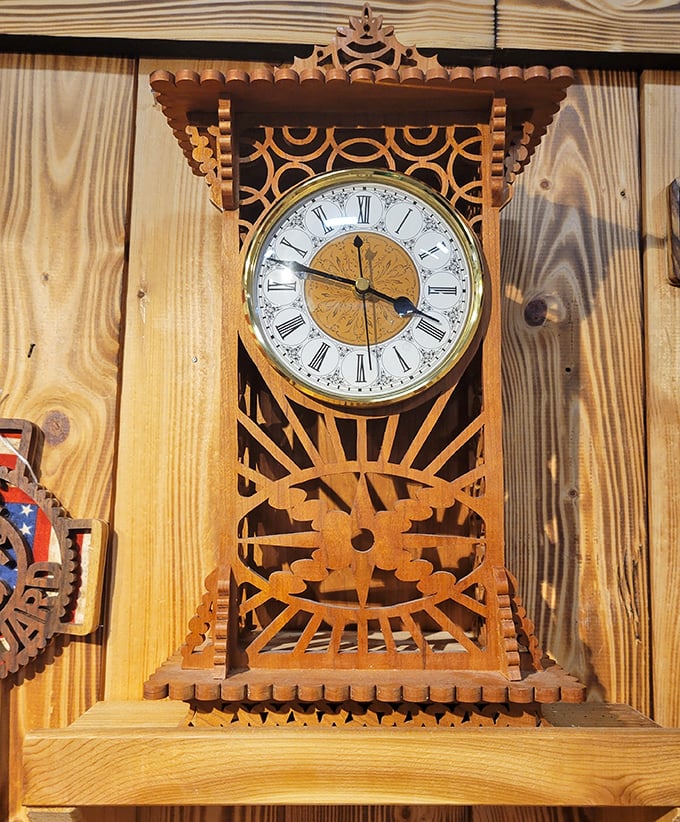 This intricately carved wooden clock doesn't just tell time&mdash;it tells stories of craftsmanship and attention to detail rarely seen in today's mass-produced world.