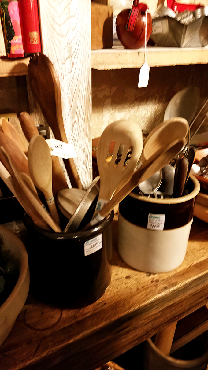Wooden spoons that have stirred more memories than meals. Each one carved with care, waiting for its next kitchen adventure.