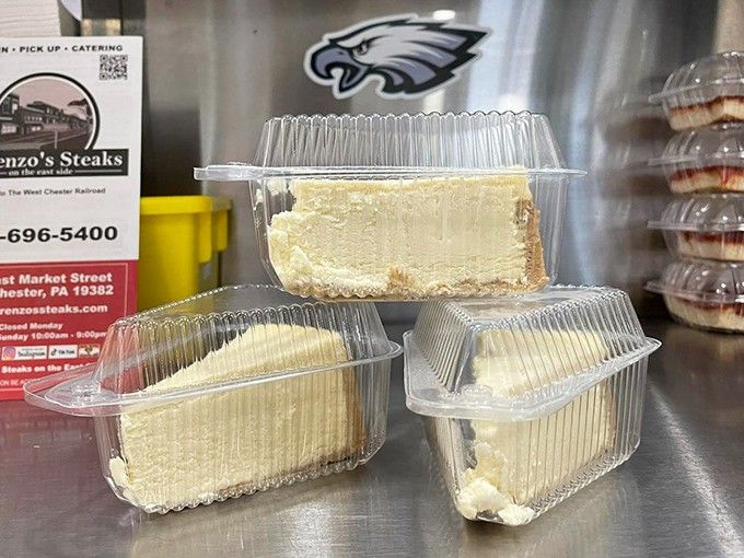 Homemade cheesecake slices that provide the perfect sweet finale to your savory sandwich symphony.