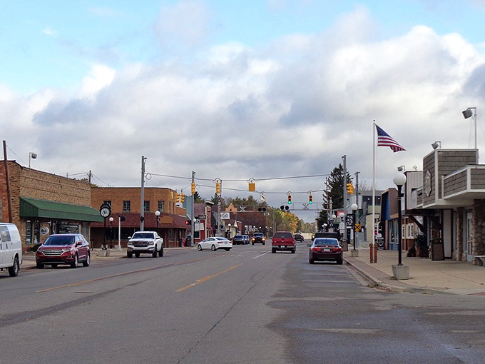 Roscommon's quiet streets reflect the calm of nearby Higgins Lake, where serenity comes standard and costs stay low.