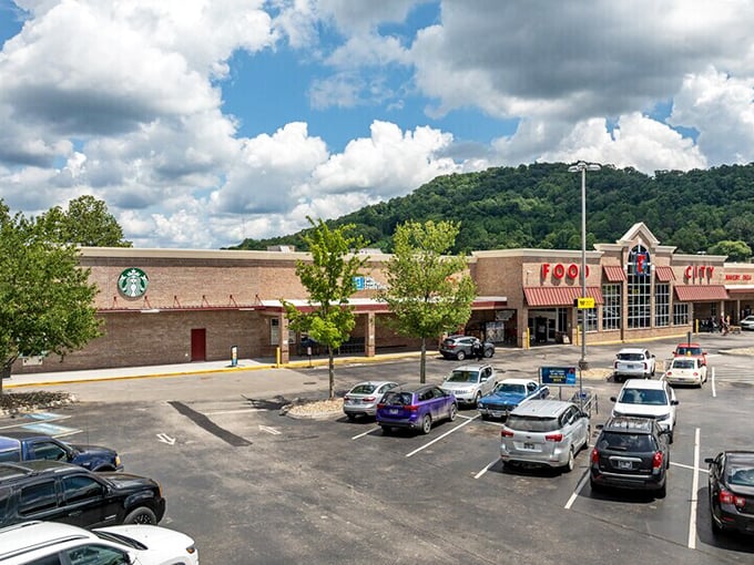 Shopping centers that blend convenience with mountain views create perfect small-town living.