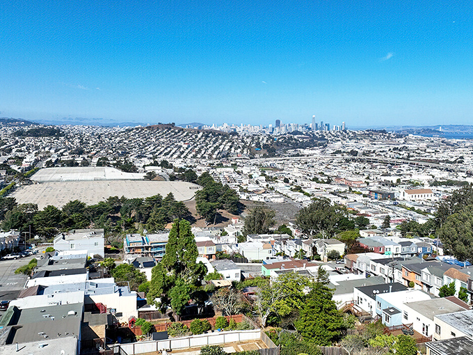 This appears to be another San Francisco view&mdash;a visual reminder of the urban density and prices you're escaping in mountain Portola.