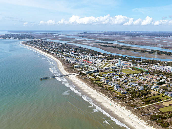 From above, the island reveals its perfect positioning&mdash;nestled between Atlantic waves and marshy waterways like nature's perfect compromise.