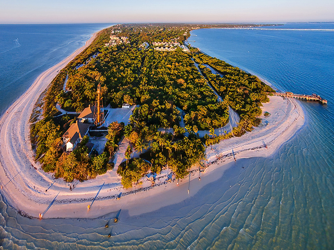 From above, Sanibel reveals its true nature&mdash;a perfect crescent of beach protecting a lush interior, like nature designed its own perfect vacation spot.