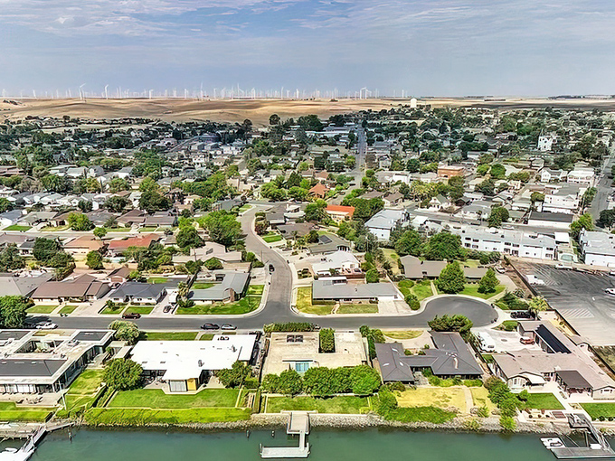 From above, Rio Vista reveals its true character &ndash; a community embracing both land and water, with homes that keep one foot on shore and one in the delta.