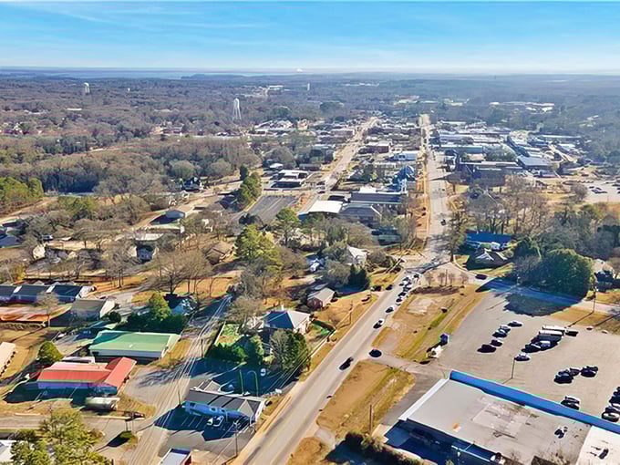 From above, Hartwell reveals itself as a tidy grid of small-town life, where the streets all seem to lead to that downtown square you've already fallen for.