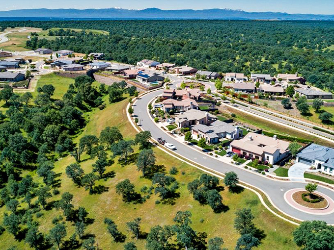 Peaceful neighborhoods spread across gentle hills, where property values won't force you to consider selling vital organs for a down payment.