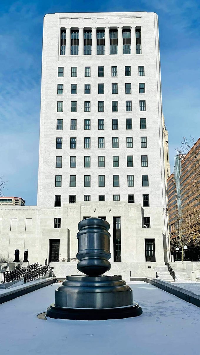 Morning light showcases the perfect proportions of this giant replica, proving that sometimes the most delightful attractions are simply everyday objects made extraordinary.