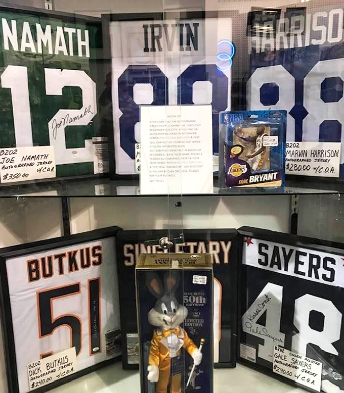 Sports history behind glass &ndash; where fans can own a piece of their heroes. Those signatures transform fabric into treasured heirlooms.