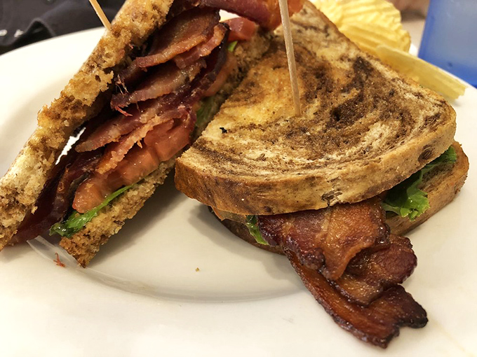 The BLT – proof that perfection often comes in simple packages: crispy bacon, garden-fresh vegetables, and toast that's just right.