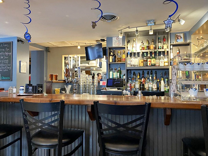 The welcoming bar area where neighbors become friends and strangers become part of the family.