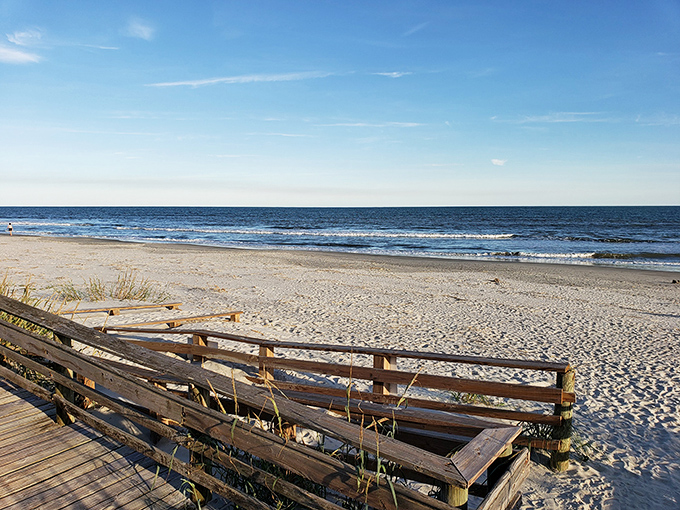 Where wooden walkways meet white sand beaches &ndash; Folly's perfect marriage of accessibility and unspoiled Atlantic shoreline.