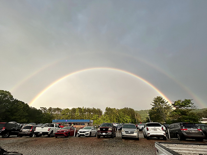 Nature's own special effect&mdash;a double rainbow arches over the Swan Drive-In, as if the universe itself is giving this Georgia gem two enthusiastic thumbs up.