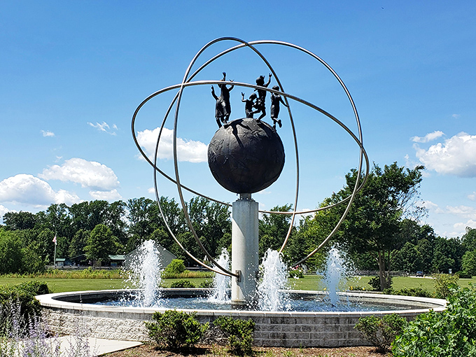 The fountain at Big Oak County Park offers a moment of reflection between meals. Smyrna balances natural beauty with culinary excellence.