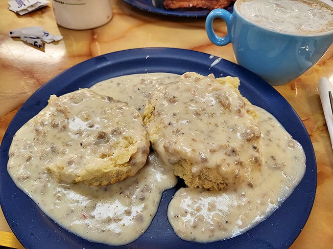 Biscuits and gravy: the ultimate Southern comfort food. This plate doesn't just feed your body&mdash;it nourishes your soul with each peppery, creamy bite.