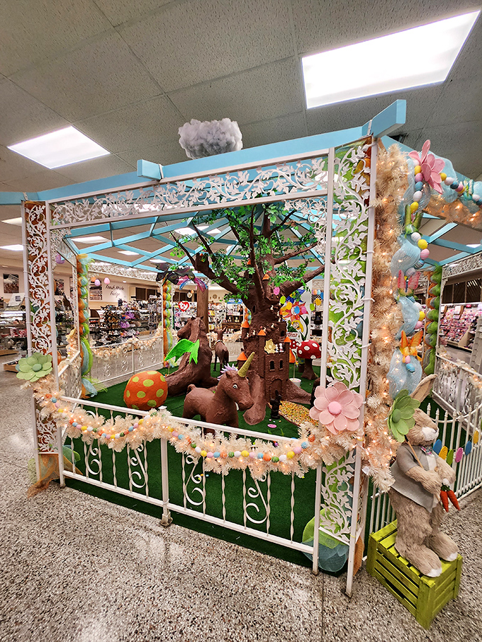 The Chocolate Kingdom display&mdash;where chocolate becomes architecture and imagination takes delicious, sculptural form.