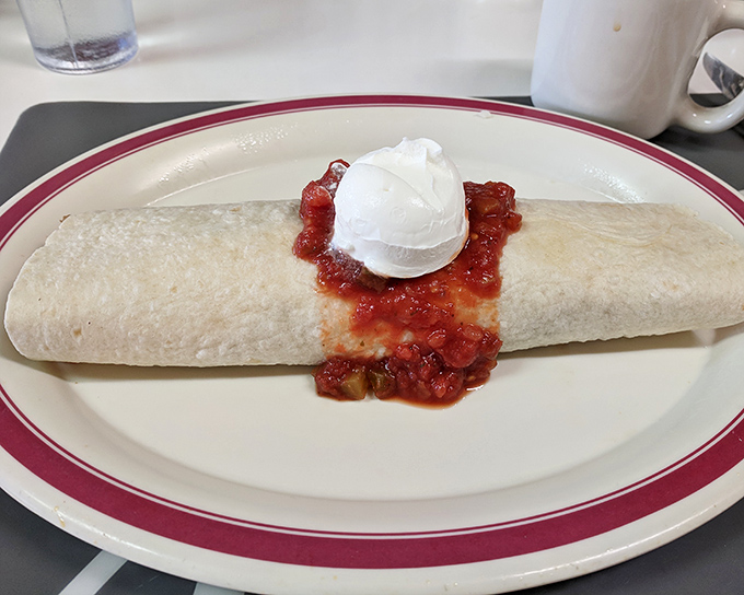 This breakfast burrito isn't just a meal&mdash;it's a commitment. The kind of portable feast that requires both hands and several napkins.
