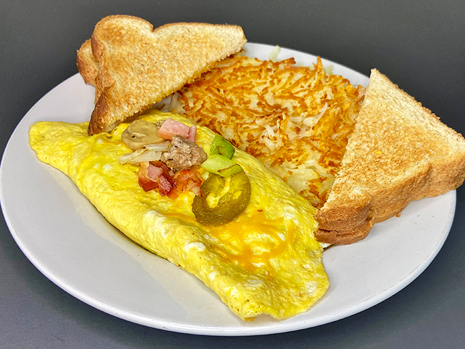 Rise and shine, Ohio style! This hearty breakfast plate proves The Backroom knows how to start your day right.