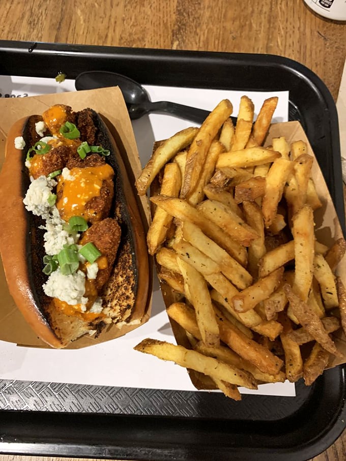 This isn't just a Buffalo Chicken Dog&mdash;it's what happens when a hot dog joint decides to think outside the bun. Bold, spicy, and utterly craveable.