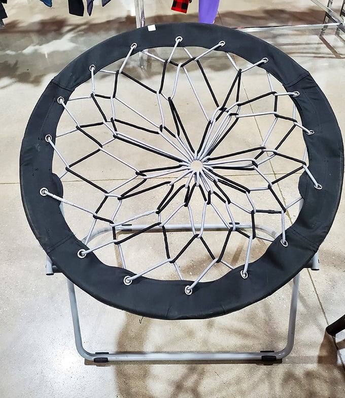 Not just a chair, but a conversation piece waiting to happen. Part trampoline, part throne&mdash;fully committed to being the quirkiest seat in the house.