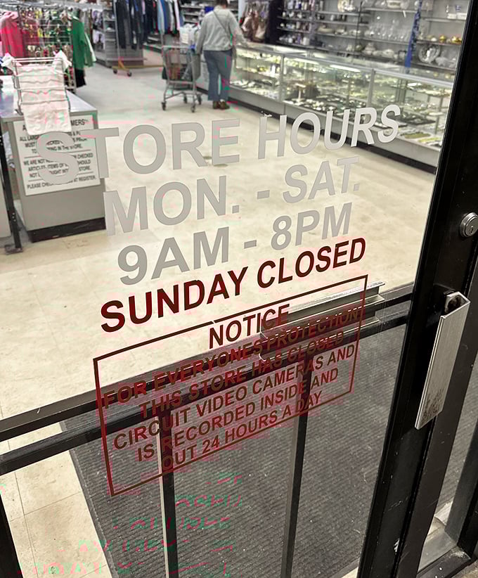 The rules of engagement clearly posted. Monday through Saturday, 9 to 8&mdash;the magic hours when secondhand becomes first priority. 