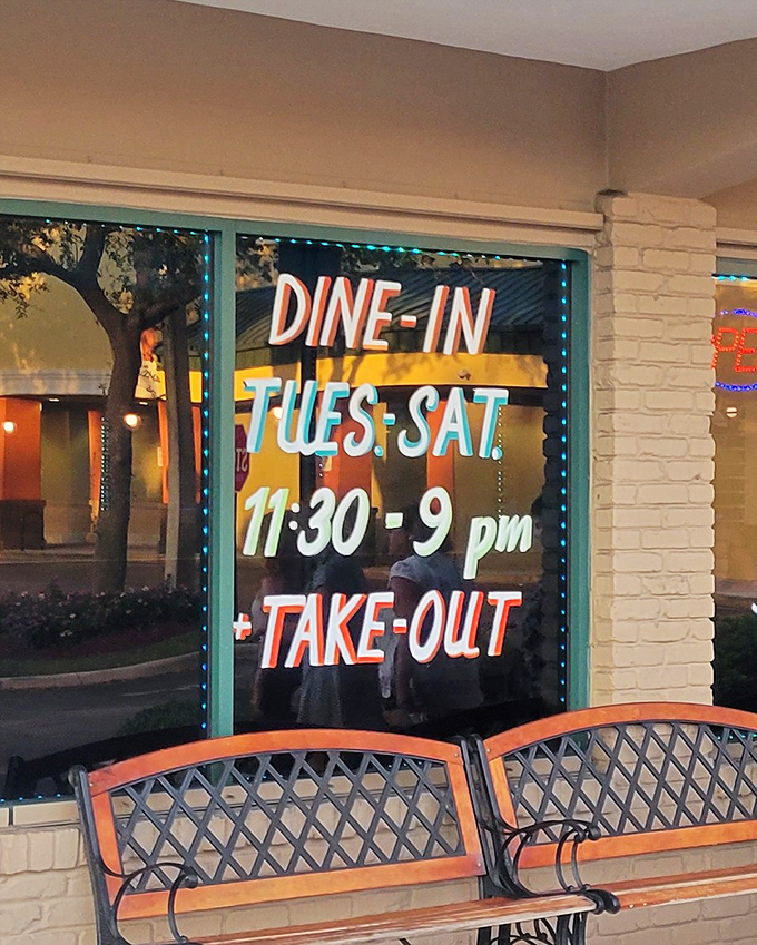 Operating hours posted clearly &ndash; because when you're serving food this good, people need to know exactly when they can get their fix.