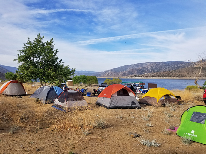 Tent camping by Lake Isabella offers views that make sleeping on the ground seem like a reasonable trade-off for waking up to this.