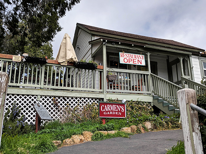 Carmen's Garden Restaurant's deck invites you to linger over lunch while contemplating a permanent move to mountain living.