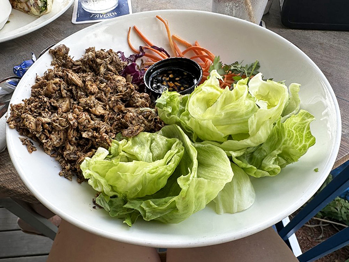 Lettuce wraps: where healthy meets happy in a dish that lets you feel virtuous while still triggering your pleasure centers.